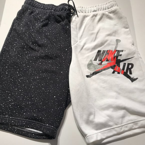 Jordan | Shorts | Jordan Half White Half Black With Colorful Emblem ...